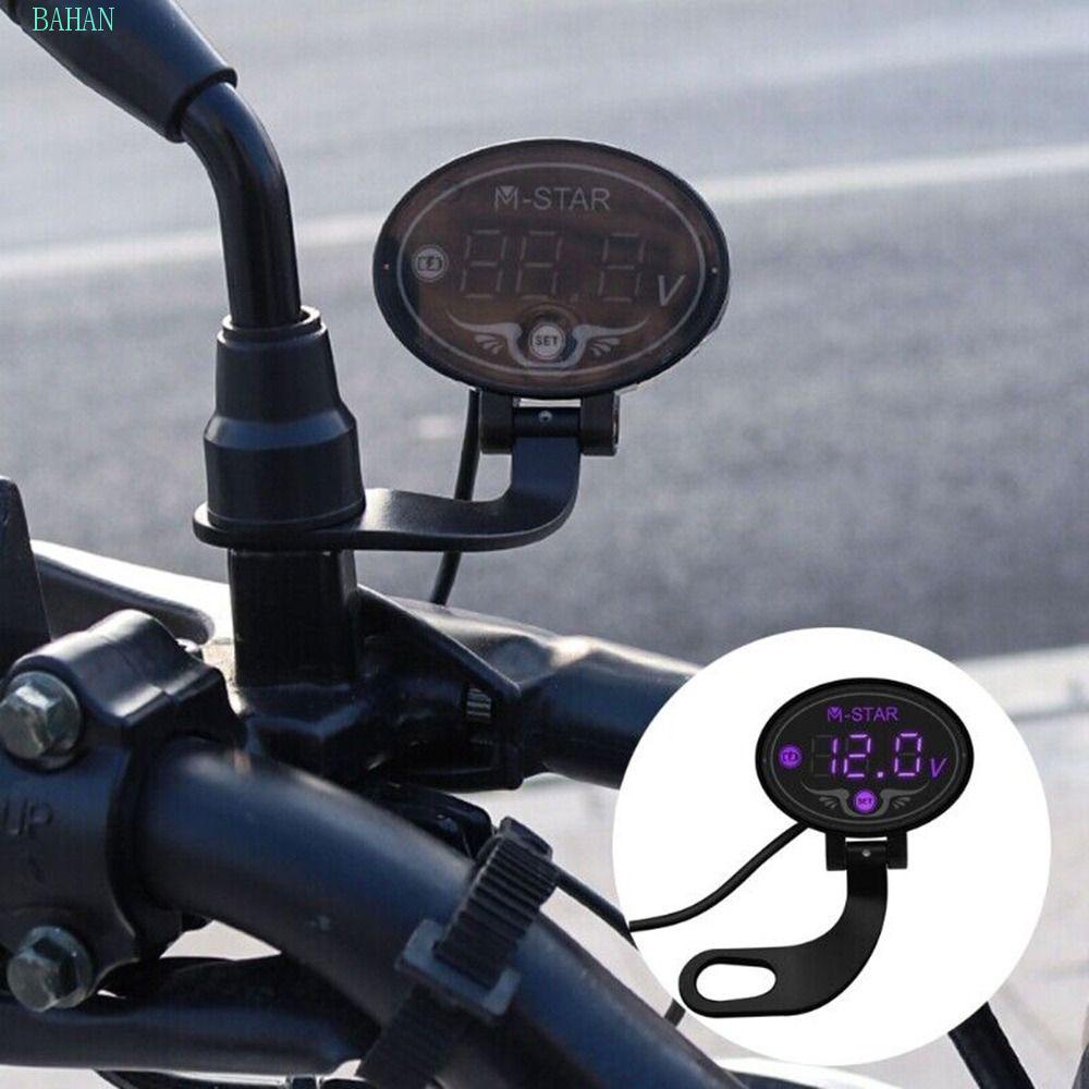 BAHAN Motorcycle Intelligent Voltmeter, Metal 12V24V Voltage Display ...
