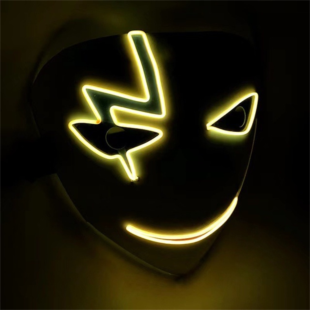 Cosplay Anime High Rise Invasion Sniper Mask Man Halloween White Angels Smile Hiruko Glowing