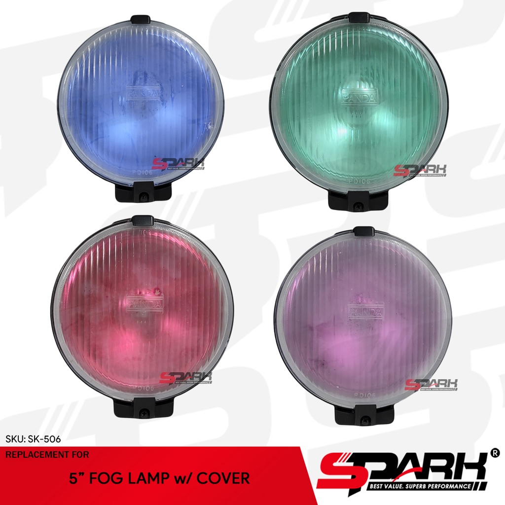 Fog Lamp 5-1/2 inchces Halogen Fog Light Round Glass Lens w/ Cover for ...