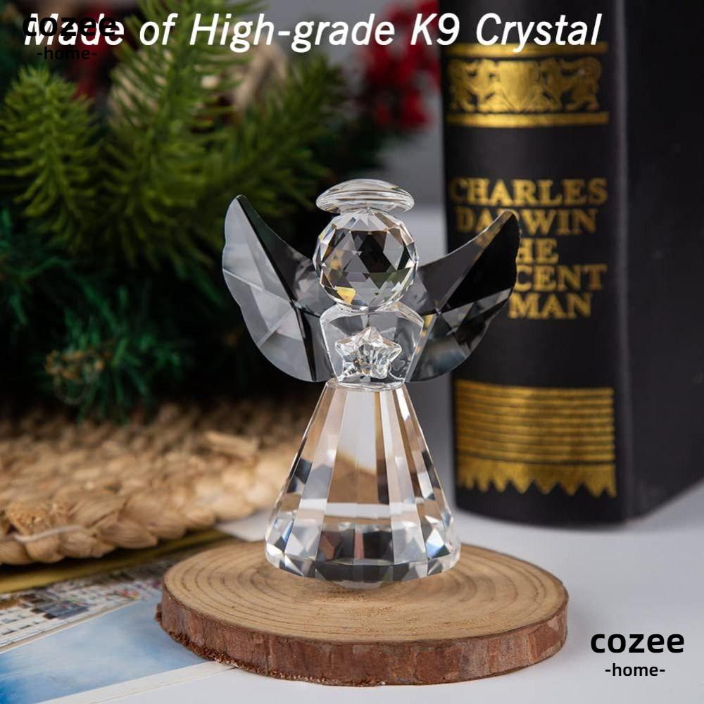 COZEE Crystal Angel Figurine Collection, Transparent Angel Pretty Glass ...