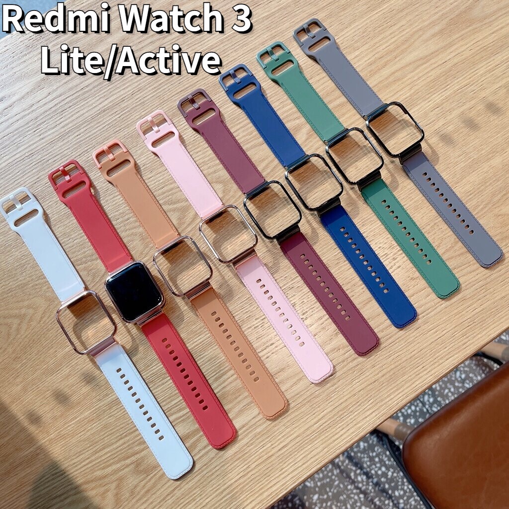 For Xiaomi Redmi Watch 3 Active Strap With Metal Protector Case ...