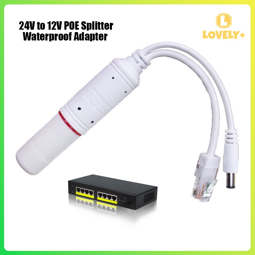 24V to 12V POE Splitter Waterproof Adapter Cable Power POE Adapter ...