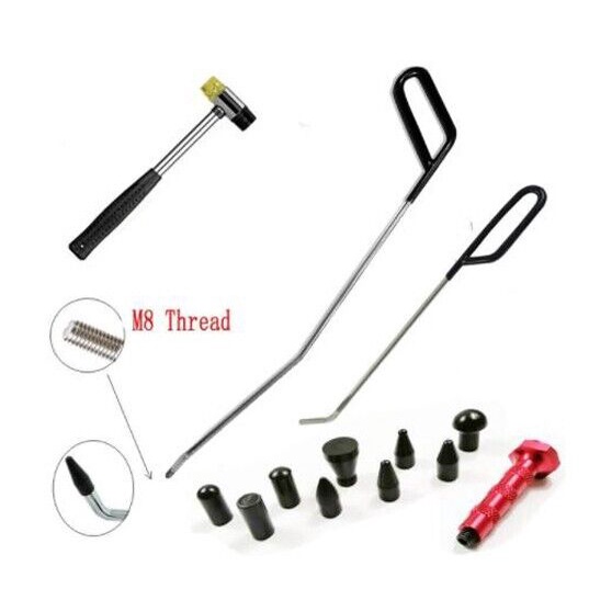 Dent Hooks Crowbar Tool Push Rods Spring Steel Rods Tools Car Paintless ...