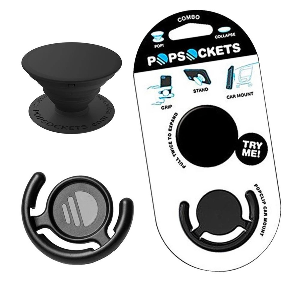 TECHIE Combo Pop Clip Expanding Stand and Grip Mount (Black) | Shopee ...
