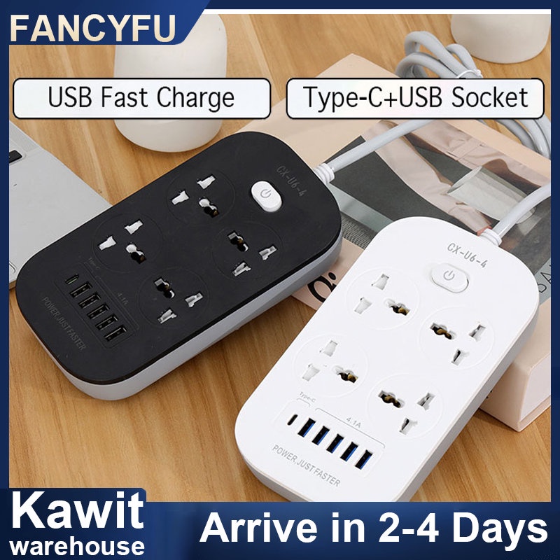 Extension Outlet Socket Power Sockets Strip Multi Function Socket With 4 Power Socket 5 Usb