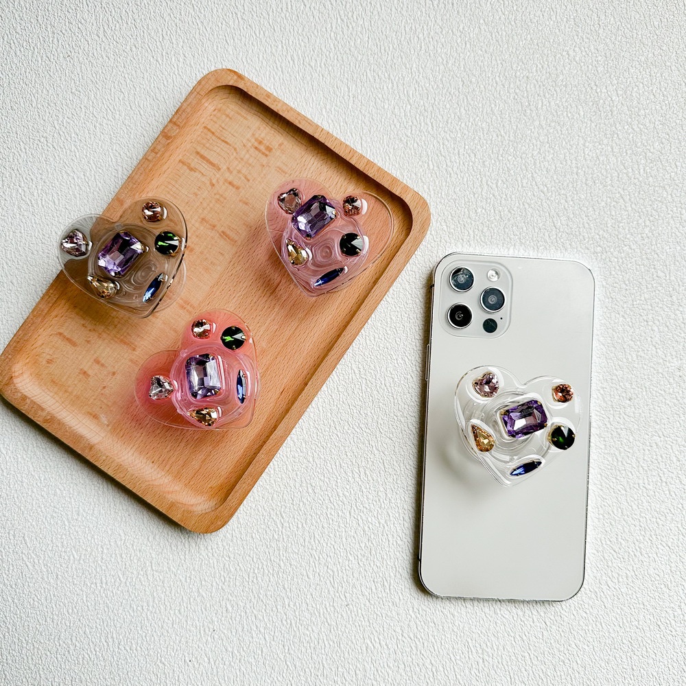 Clear 3d Love Color Phone Grips Griptok Bracket Plain Phone Holder Grip ...