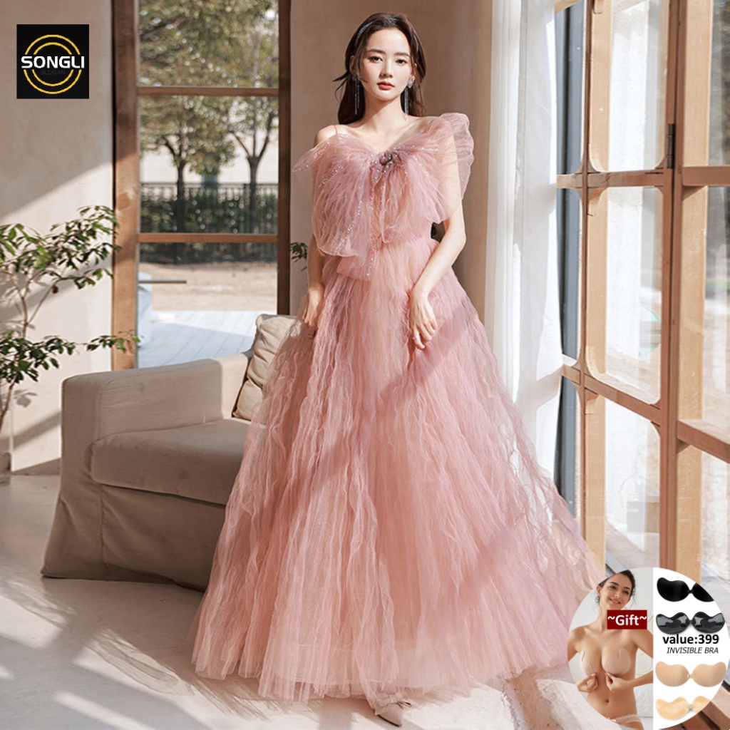 Pink Fairy Evening Dress Gown For JS Prom Dress New Prom Elegant Long ...