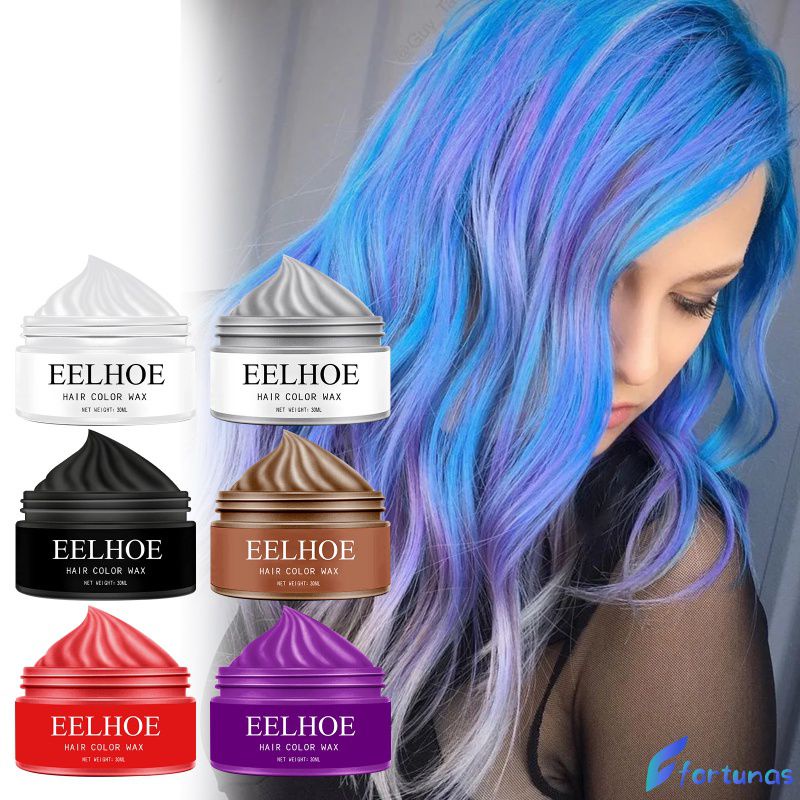 Eelhoe 6 Colors Hair Dye Cream Temporary Hair Wax Hair Coloring Cream Styling Fashion Unisex