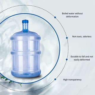 1pc of 5 Gallon round water container w/free non spill half cap 18.9L w ...