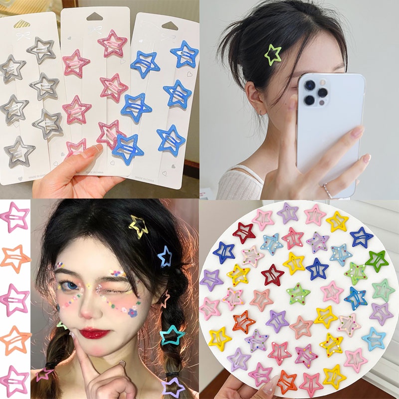 Cute Women's Star Hair Clip Colorful BB Clip Girls Summer New Bangs ...