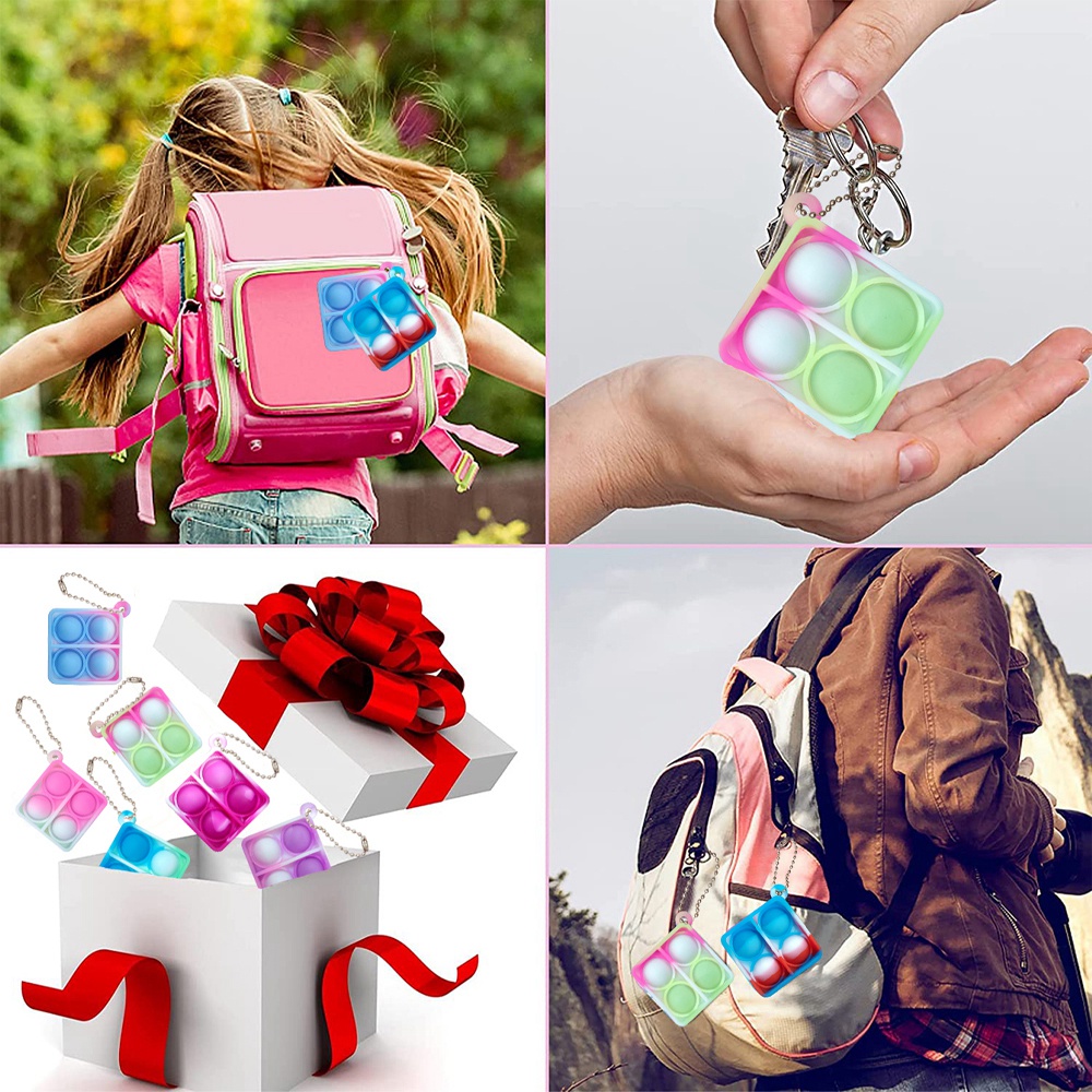 12 Pcs Pop Fidget Toys Its Party Favors for Kids,Mini Pop Keychain Fidget Toy Bulk Toddler Toys ...