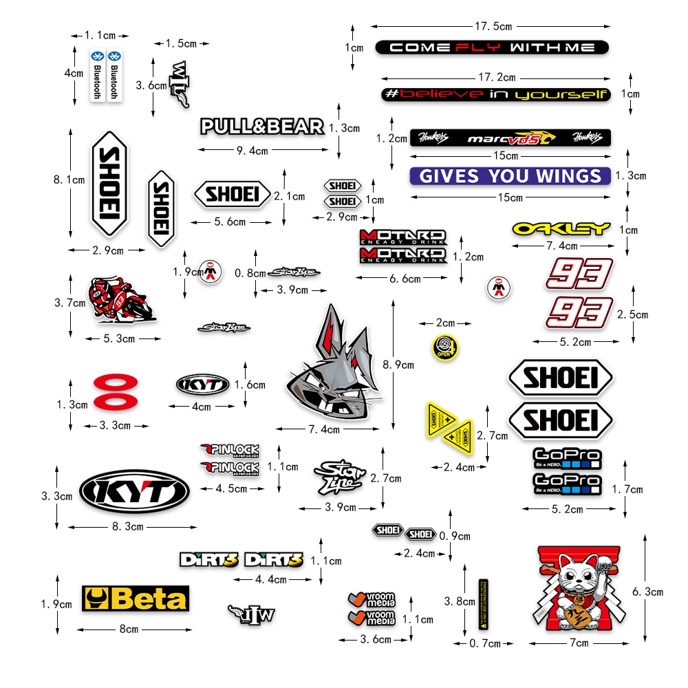 Reflective SHOEI 93 Sticker Gopro Beta Logo Decal Motorcycle Helmet ...