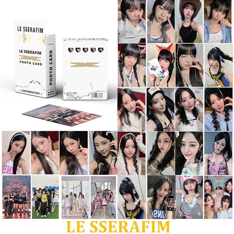 50pcs/box LE SSERAFIM Photocards Album Lomo Cards Lesserafim Kpop ...