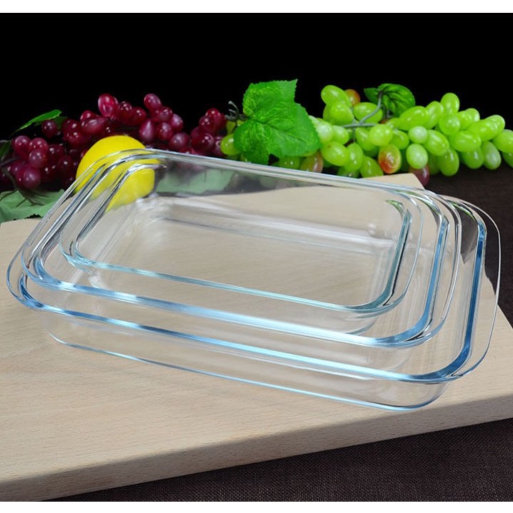 Livingplus thick Glass Rectangular Glass Microwavable and Oven Safe ...