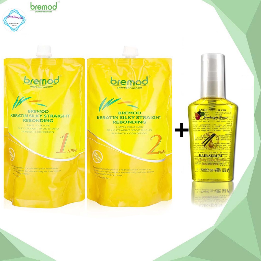 Bremod Rebonding Set with Sunbright Serum 50ml Keratin Strightening ...