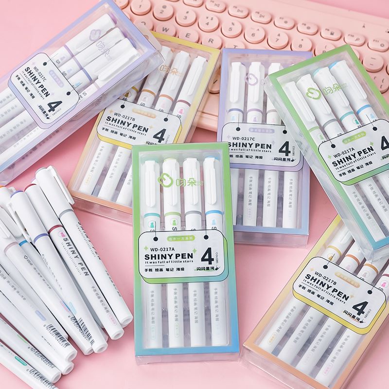 Glitter highlighter Light color painting graffiti hand account pen ...