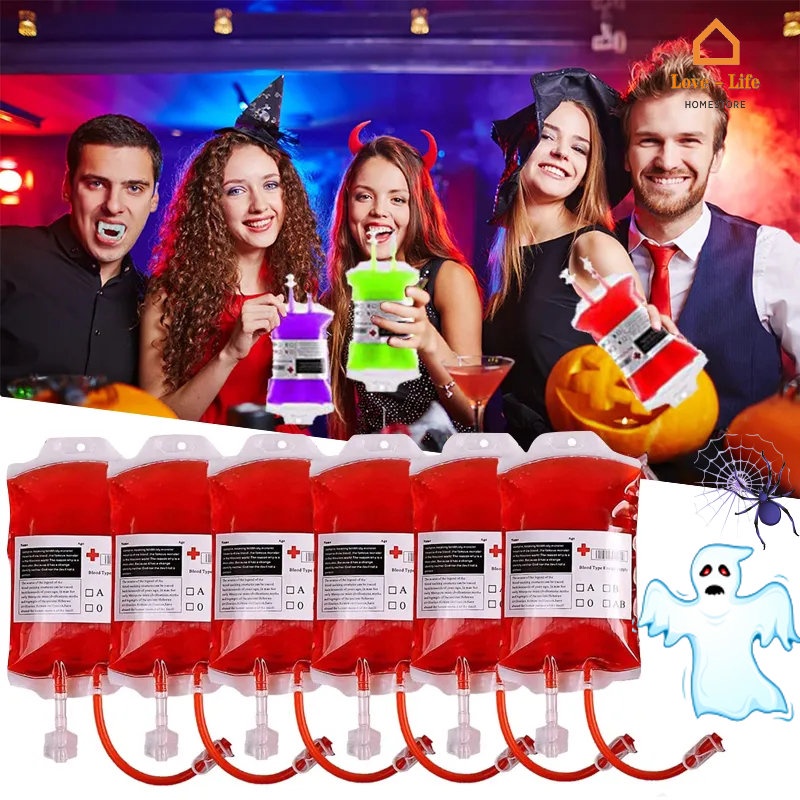 1PC 300ML Clear Blood Pouch Halloween Party Supplies / PVC Food Grade ...