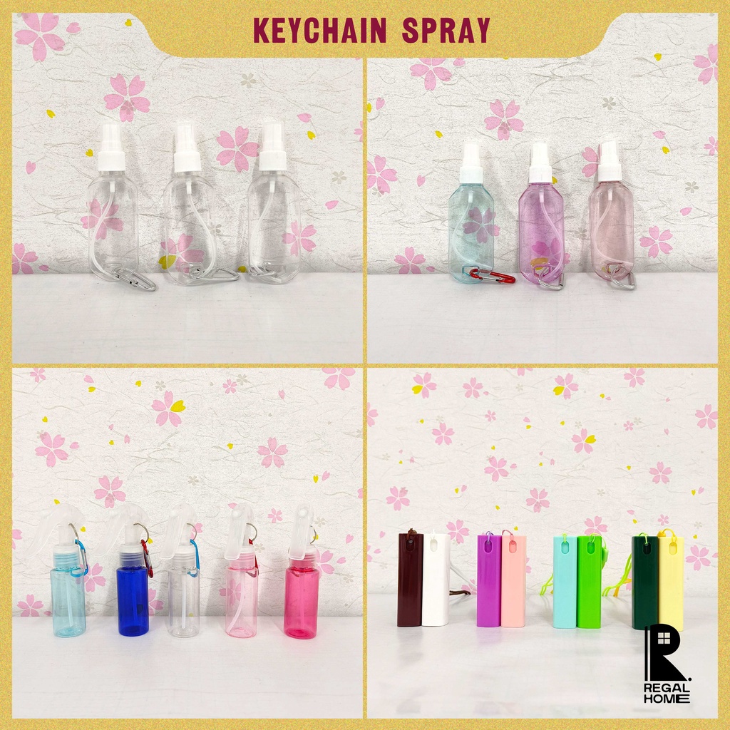 50ml/60ml Keychain Alcohol and Spray Bottle Transparent Colored Spray ...