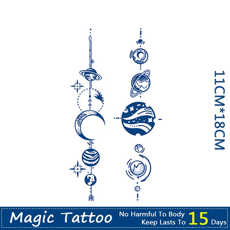 【WOOW】Magic Tattoo Sticker Galaxy Stars Waterproof Fake Tattoo Sticker ...