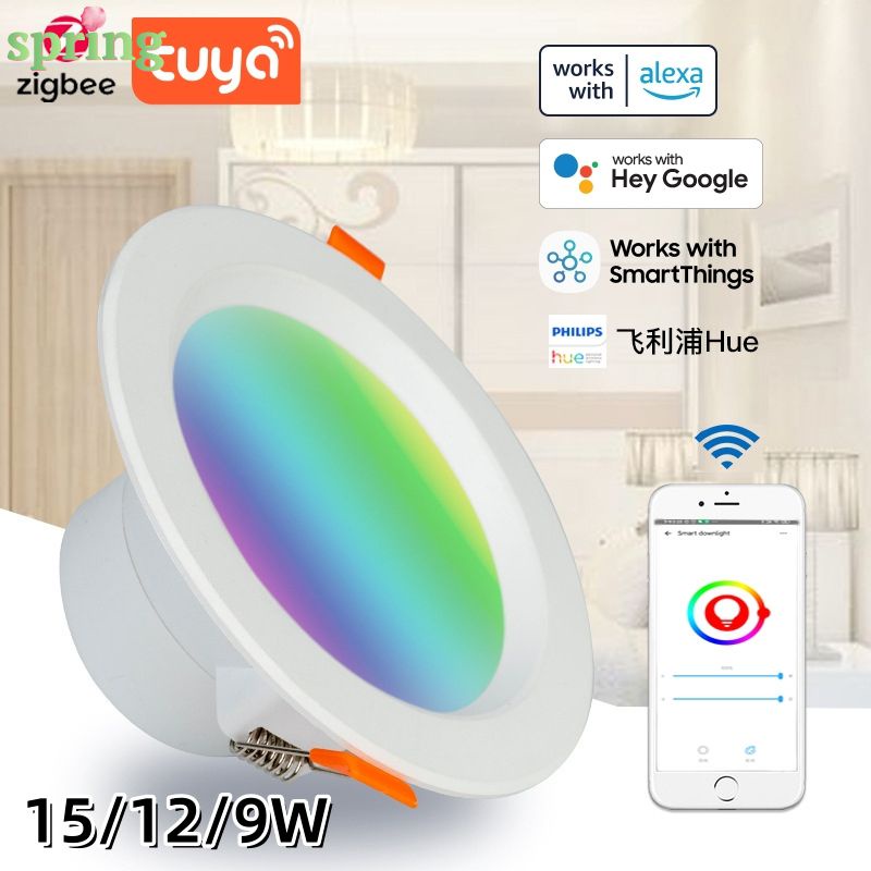 15/12/9W Tuya/Neutral Zigbee 3.0 Smart Downlight RGB+CW Voice APP ...