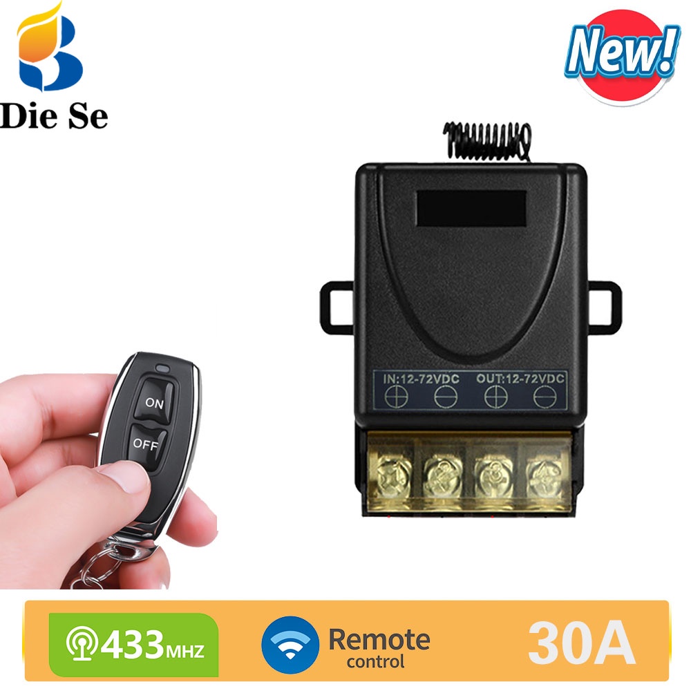 Universal Remote Control 433mhz Rf Wireless Switch DC 12V 24V 72V 30A ...