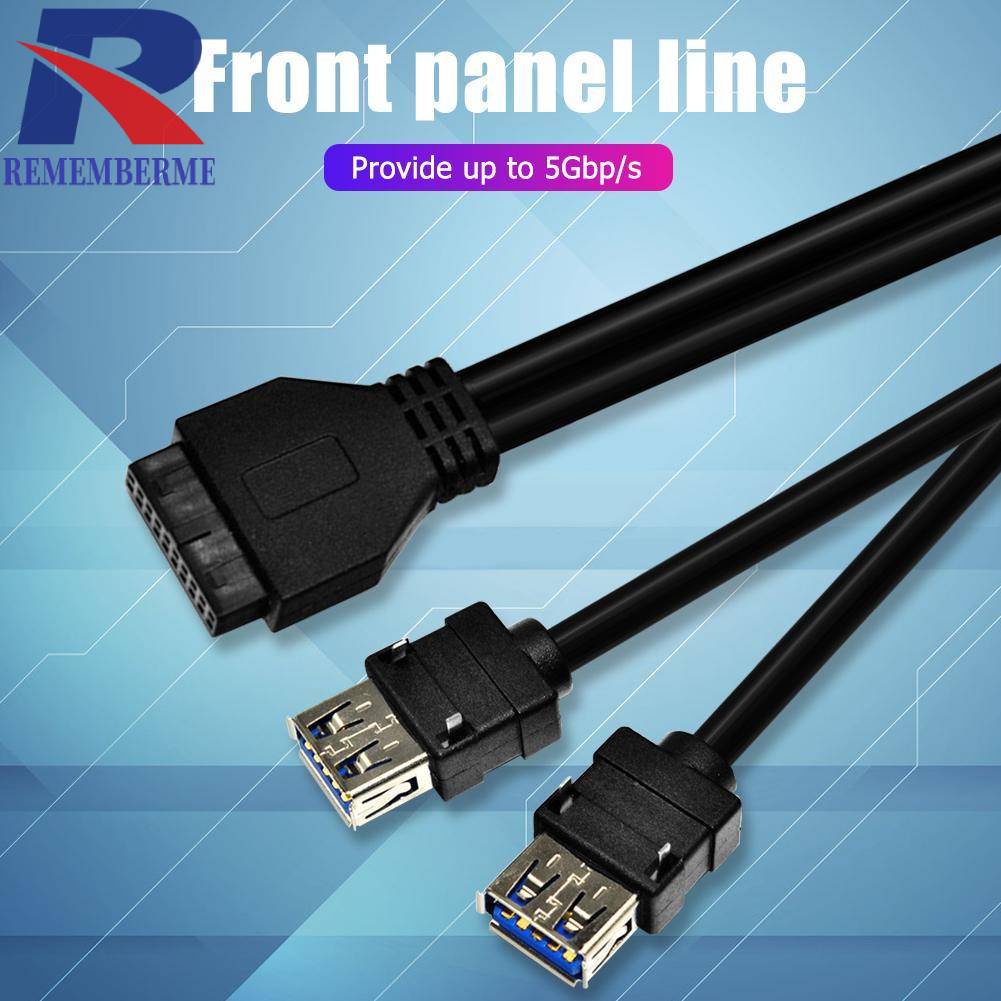 PC Case 20Pin to 2 Port USB 3.0 Front Panel Cable Adapter with Fixed ...