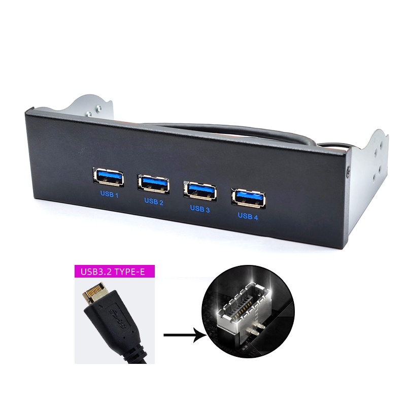 4 Port Usb 3 2 Gen2 Front Panel 20pin Type E Splitter 10g Usb3 1 Hub Expansion Adapter 60cm