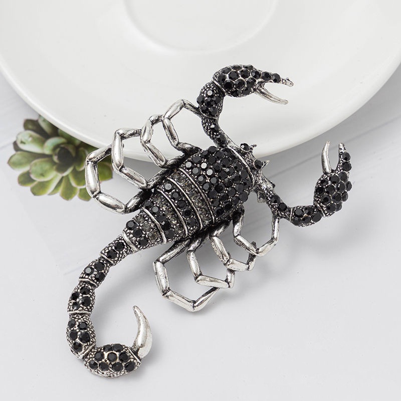 Retro Scorpion Rhinestone Brooch Pin Vintage Women Crystal Pin Scarf ...