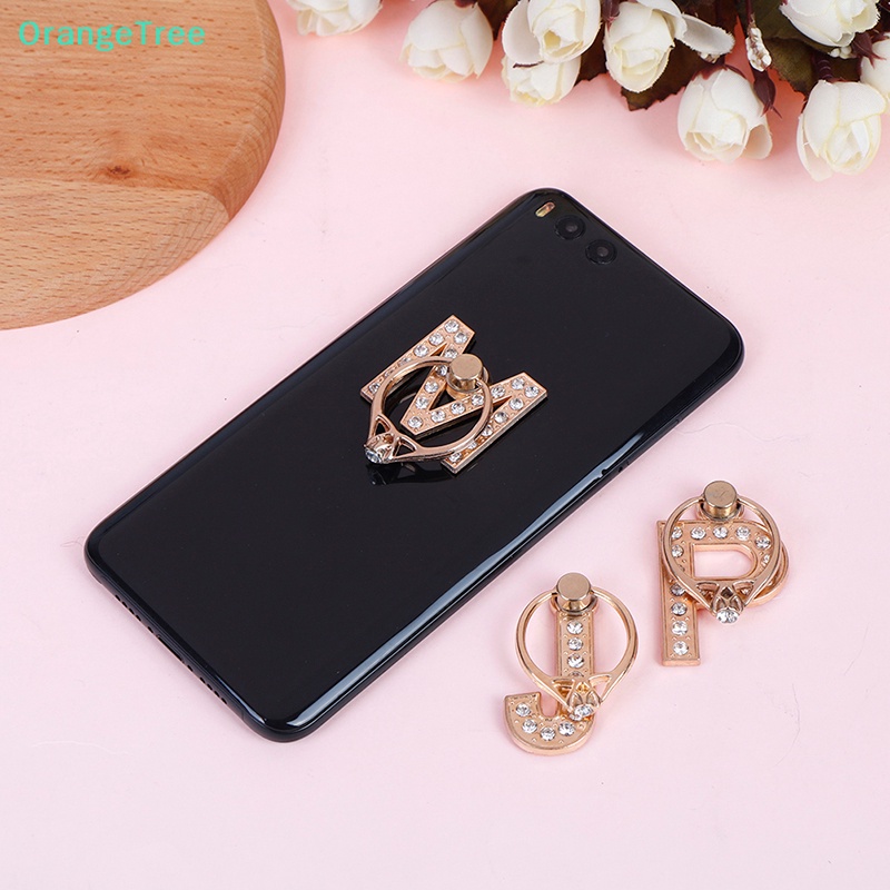 OrangeTree Diamond metal letter finger ring smartphone stand holder ...