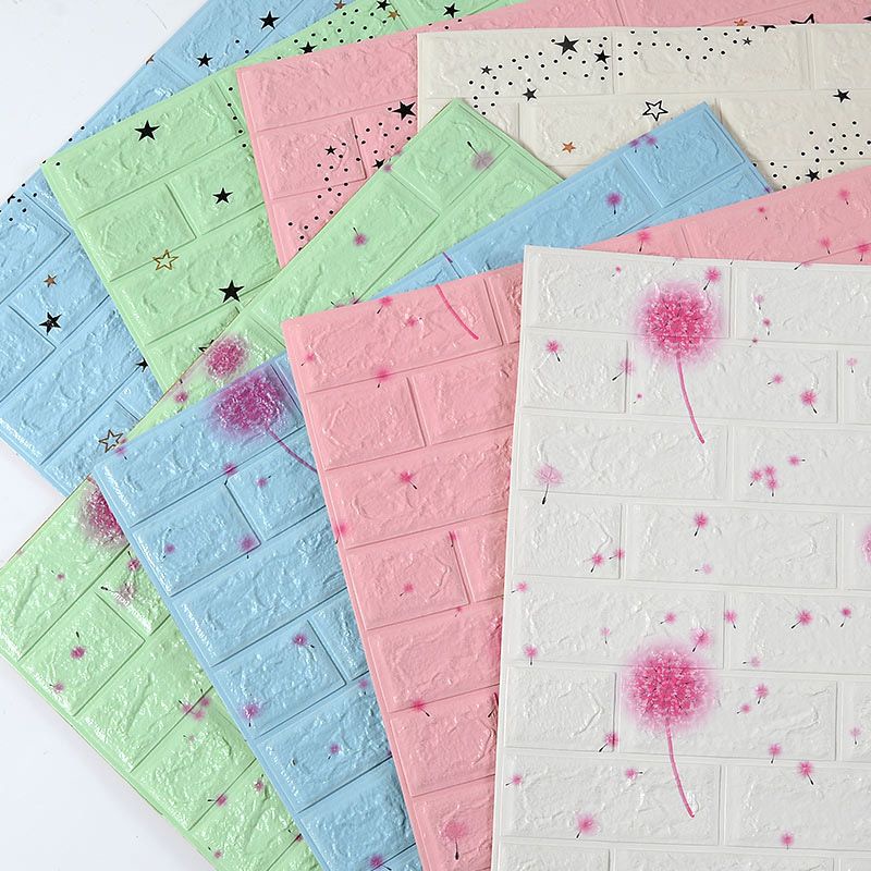 Adhesive wall paper decor 3D Wallpaper Brick Foam Stickers Wall ...
