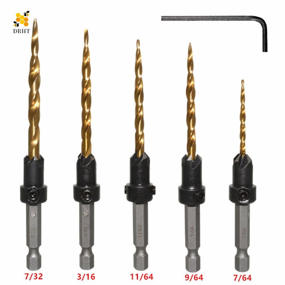DHEART~High Speed Steel Hex Shank Taper Drill Counter Sink Holes ...