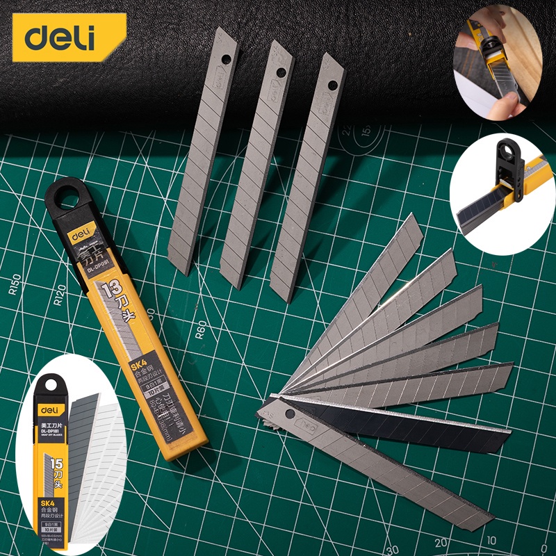 Deli Tool Steel Cutter Blade Set Refill For Cutter 10pcs (9/18X100mm ...
