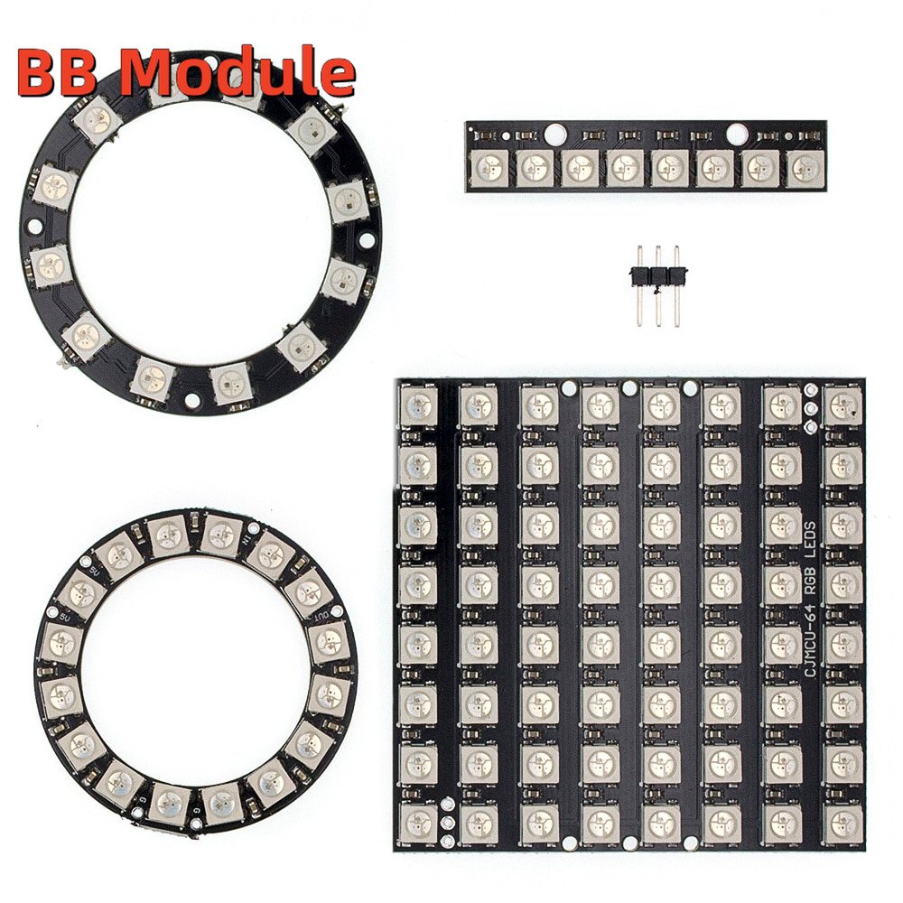 WS2812 module 8 Bit/12 Bit/16 Bit/ 64 Bit 5050 RGB LED full-color built ...