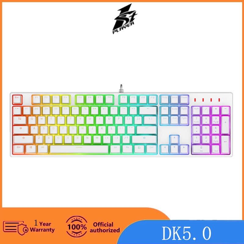 1st player DK5.0 Mechanical keyboard 104 keys RGB changeable axis game ...