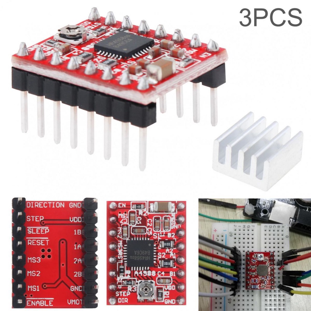 3pcs A4988 Stepper Motor Driver Modules for 3D Printer / CNC Machine ...