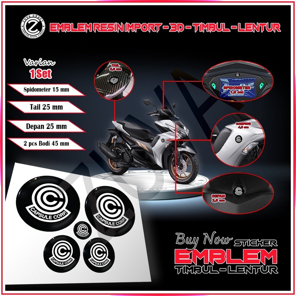 MOTORCYCLE STICKER 1 SET MOTORCYCLE STICKER LOGO CAPSULE CORP NMAX ...