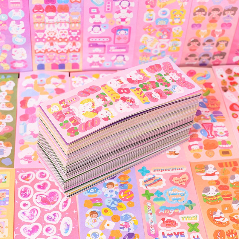 100 Cute Stickers DIY Handbook Decoration Laser Stickers Children ...