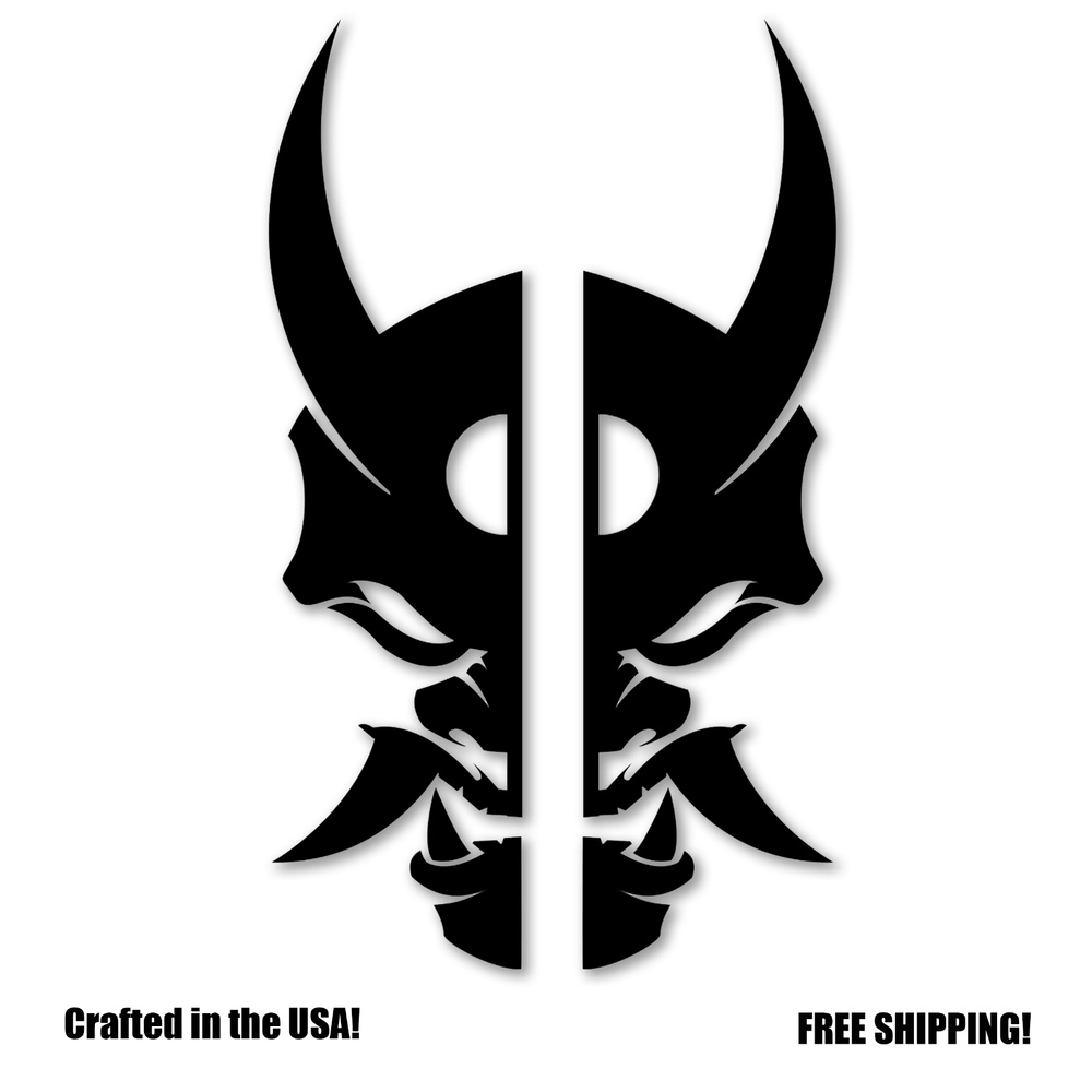 Oni Samurai Demon Mask Rising Sun JDM Japanese Kabuki Vinyl Decal ...