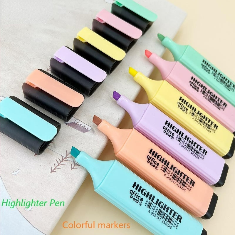6PCS 6 Colors/Set Highlighter Pen/Text Marker Highlighter Marker Pen ...