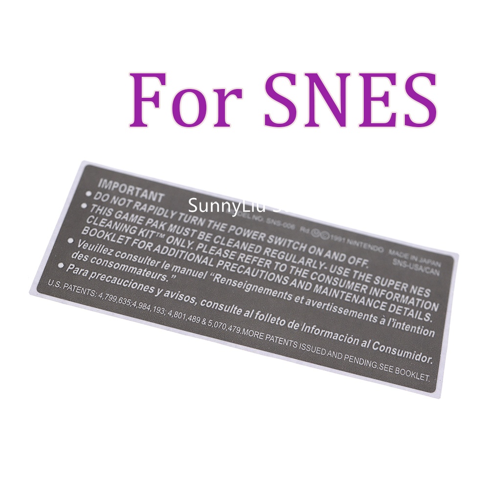 1PCS for SNES Cartridge Label Sticker Housing Shell Sticker Lable Seals ...