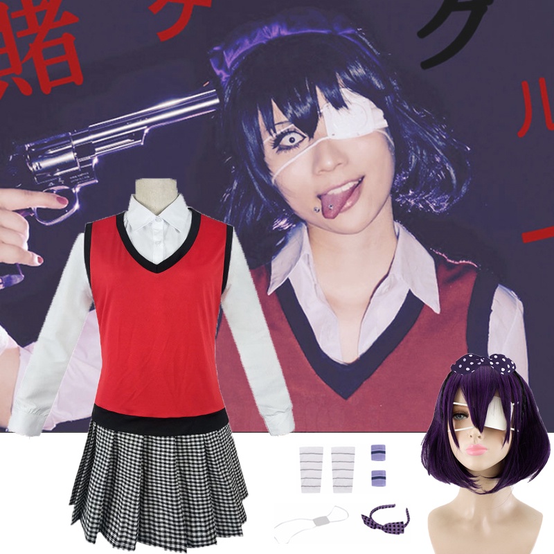 Anime Kakegurui Compulsive Gambler Midari Ikishima Cosplay Costume ...