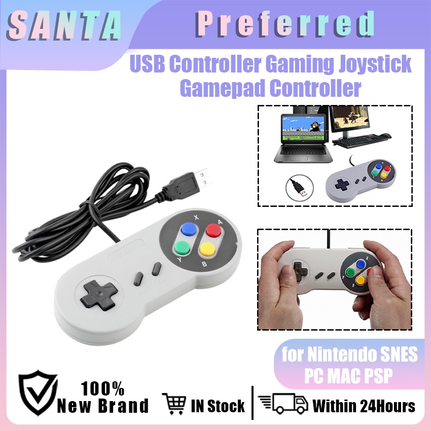 USB Controller Gaming Joystick Gamepad Controller for Super Nintendo SF ...