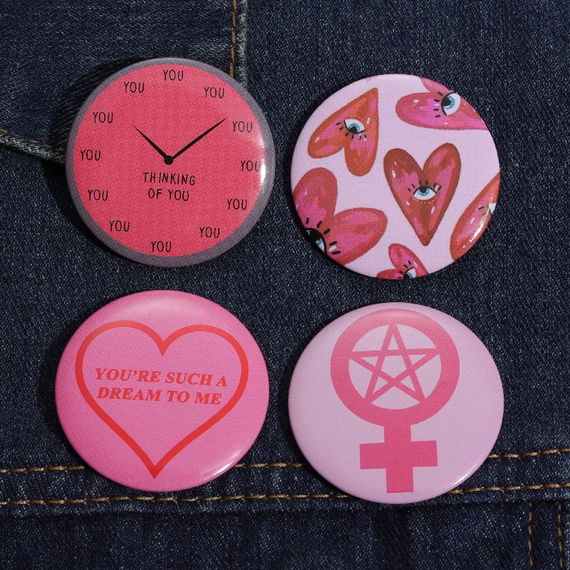 44mm Tinplate Soft Button Pin Jewelry Cartoon Cute Cat Brooch Creative ...