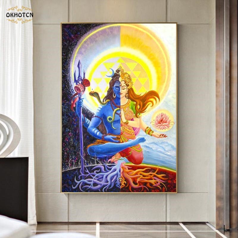 Lord Shiva Wall Art Canvas Painting Hindu Gods Posters Indian God ...