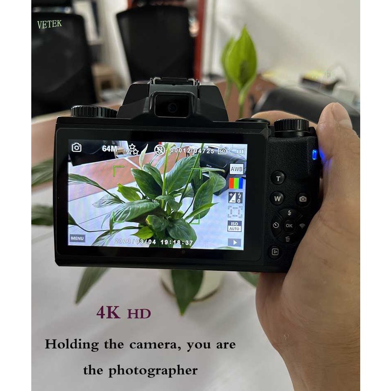 VETEK6 Digital Camera 4K for Photography, 4K Vlogging Camera 64MP ...