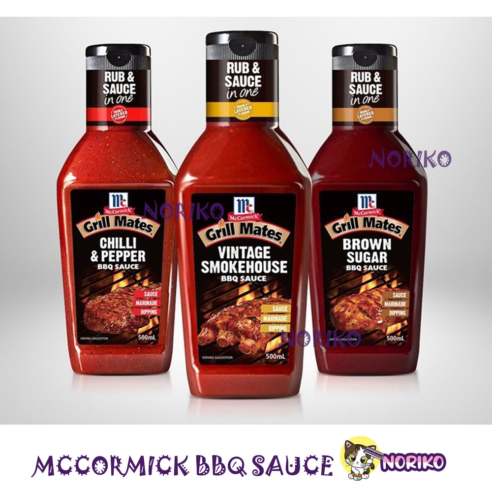 McCormick Grill Mates BBQ Sauce 500G 3 Flavours (Chilli Pepper/Brown ...