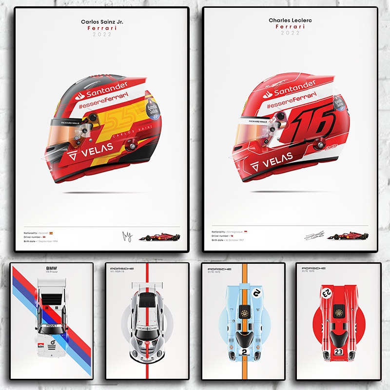 F1 racing car racing rally driver helmet formula racing modern art home ...