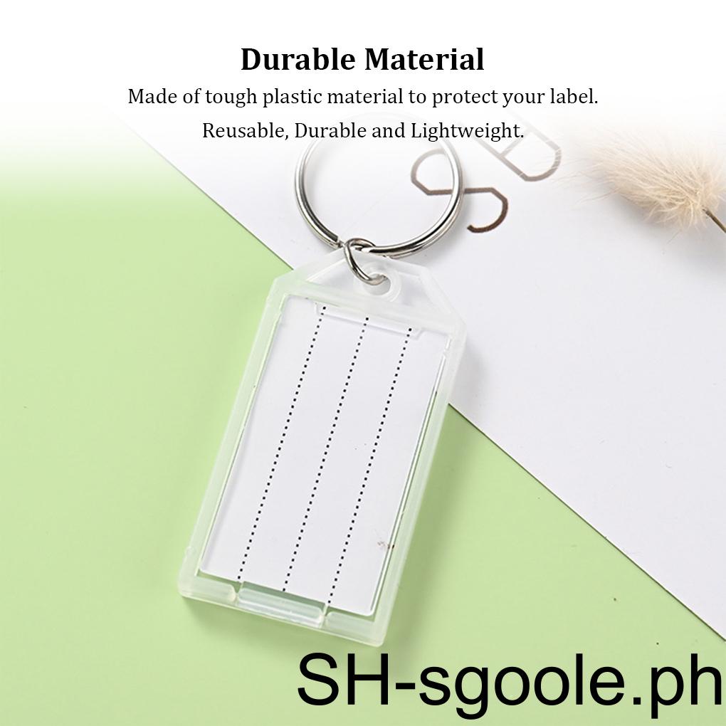 20X Plastic Key Tags with Split Ring ID Labels Colorful Classification ...