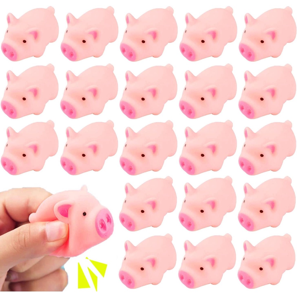 10 Pcs Rubber Pig Bath Toy Bulk Mini Pig Toys Pink Piggy Bathtub Toys ...