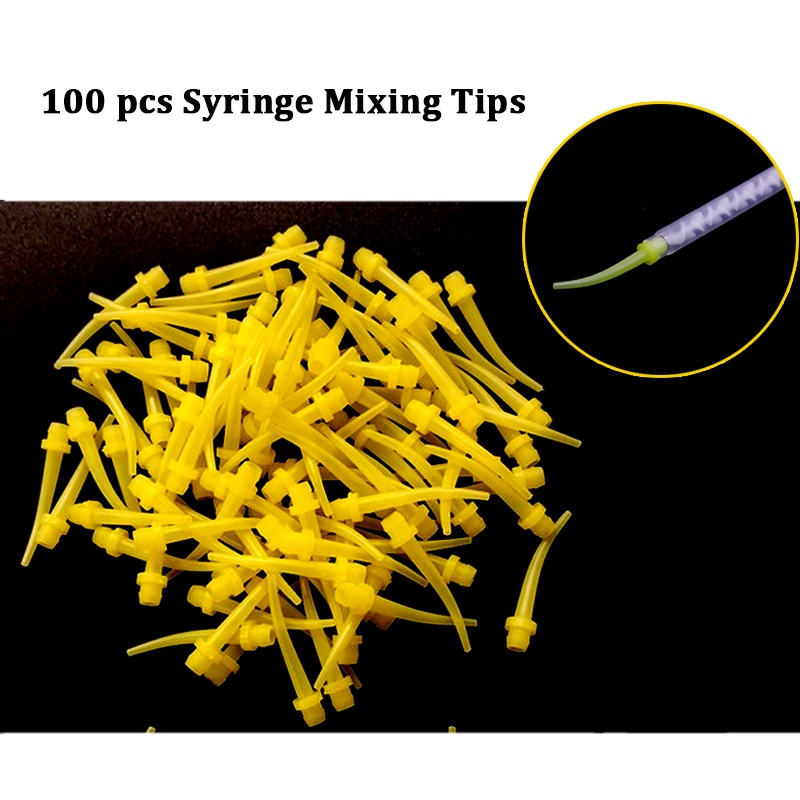 100Pcs/Lot Dental Materials Impression Mixing Tips Intraotal Syringe ...